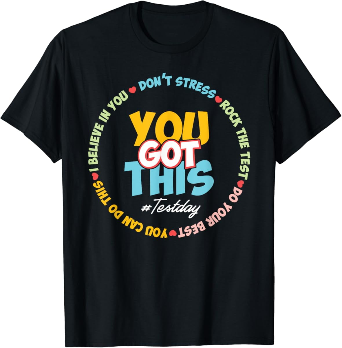Gildan YOU GOT THIS ROCK THE TEST Testing Day Teacher Student T-Shirt ...