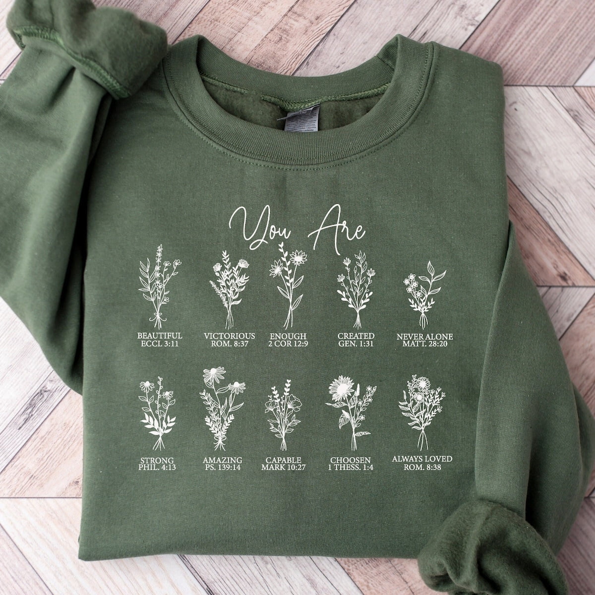 Gildan You Are Collection With Bible Verse Affirmations And Wildflower ...