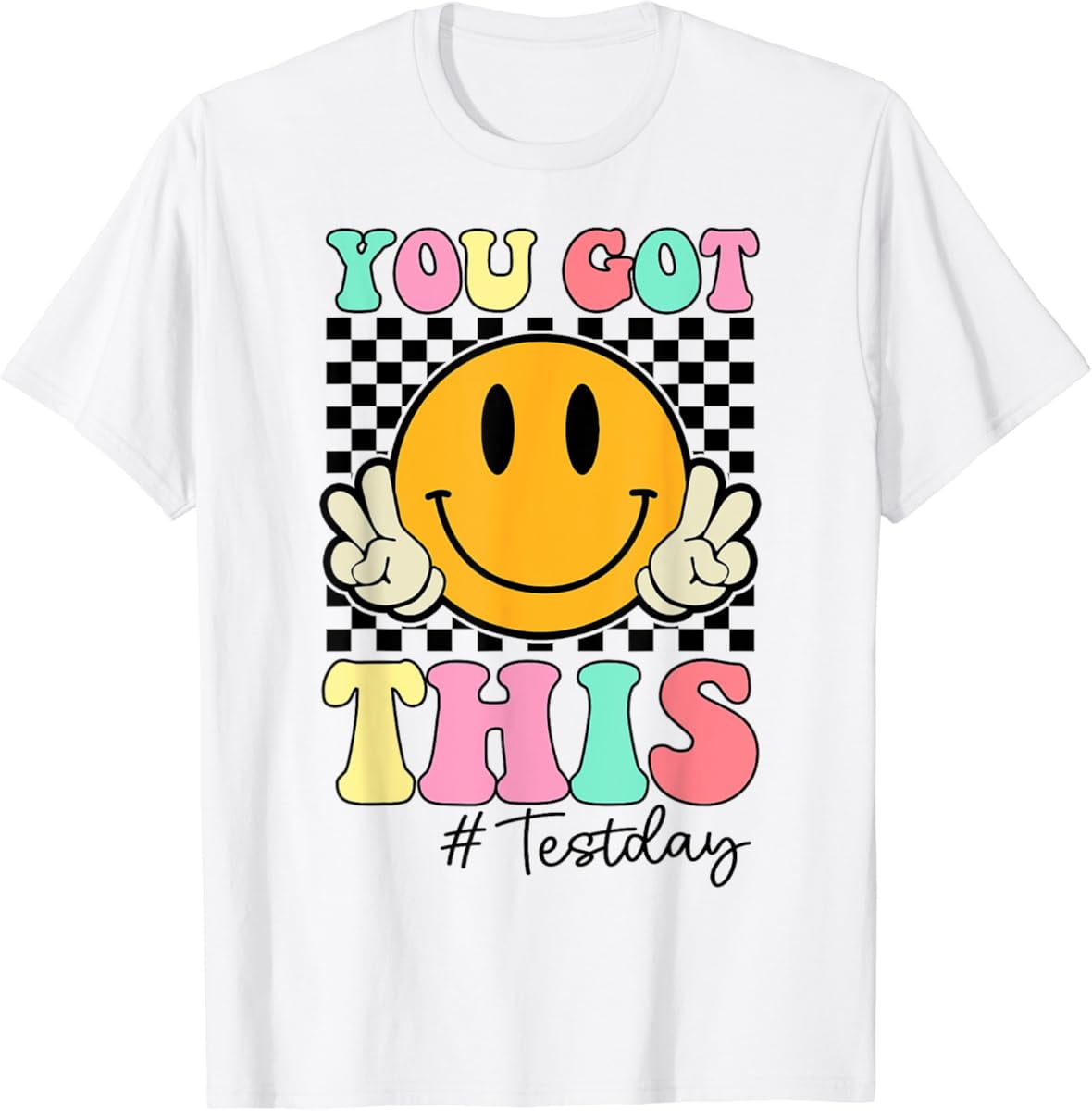 Gildan You Got This Retro Smile Teacher Student Testing Test Day T ...
