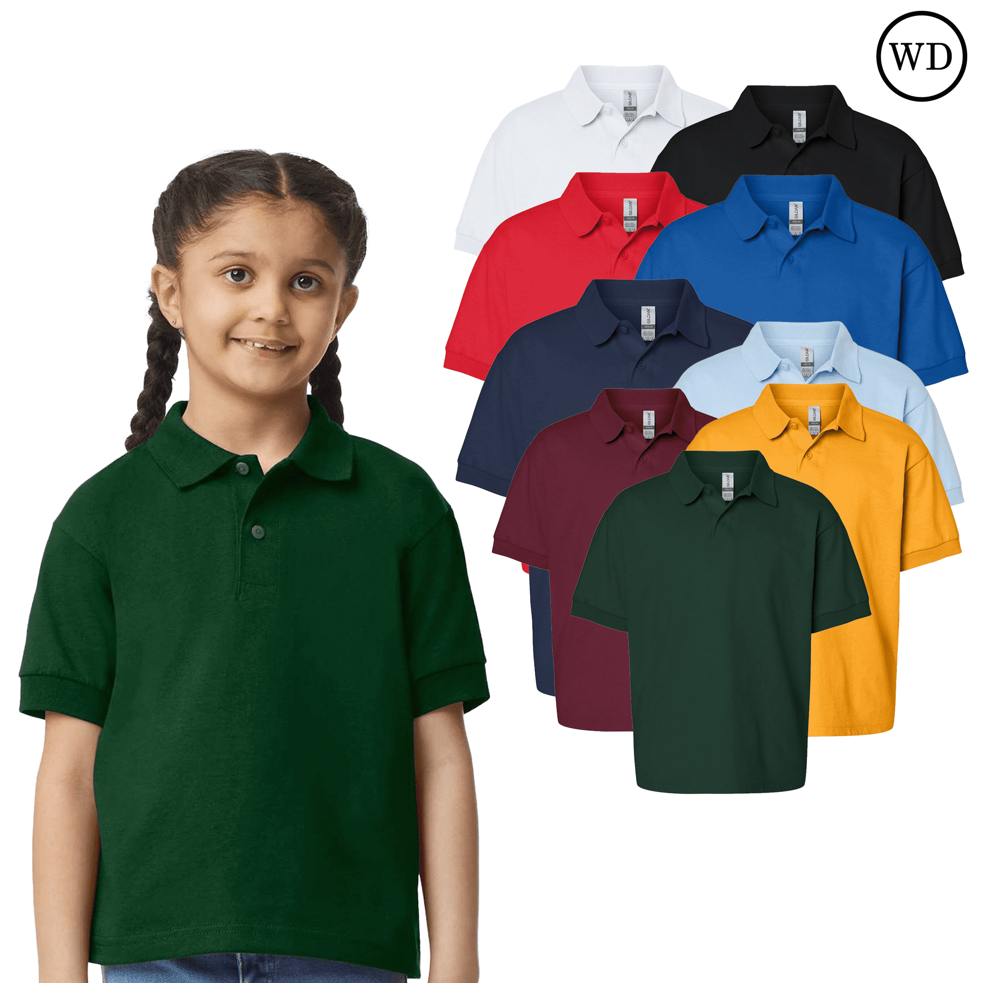 Gildan Youth DryBlend Jersey Polo Shirt, Classic fit Assorted Color ...