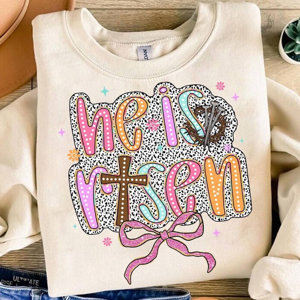 Gildan He is risen T-shirt, Christian Easter T-shirt, Easter T-shirt ...