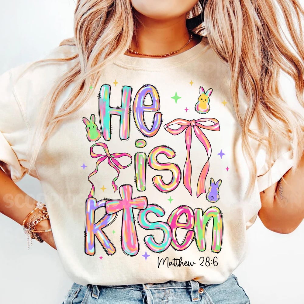 Gildan He is risen T-shirt, Easter T-shirt, Christian Easter T-shirt ...