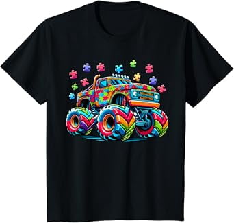 Gildan s Autism Awareness Monster Truck Puzzle Autism T-Shirt - Walmart.com