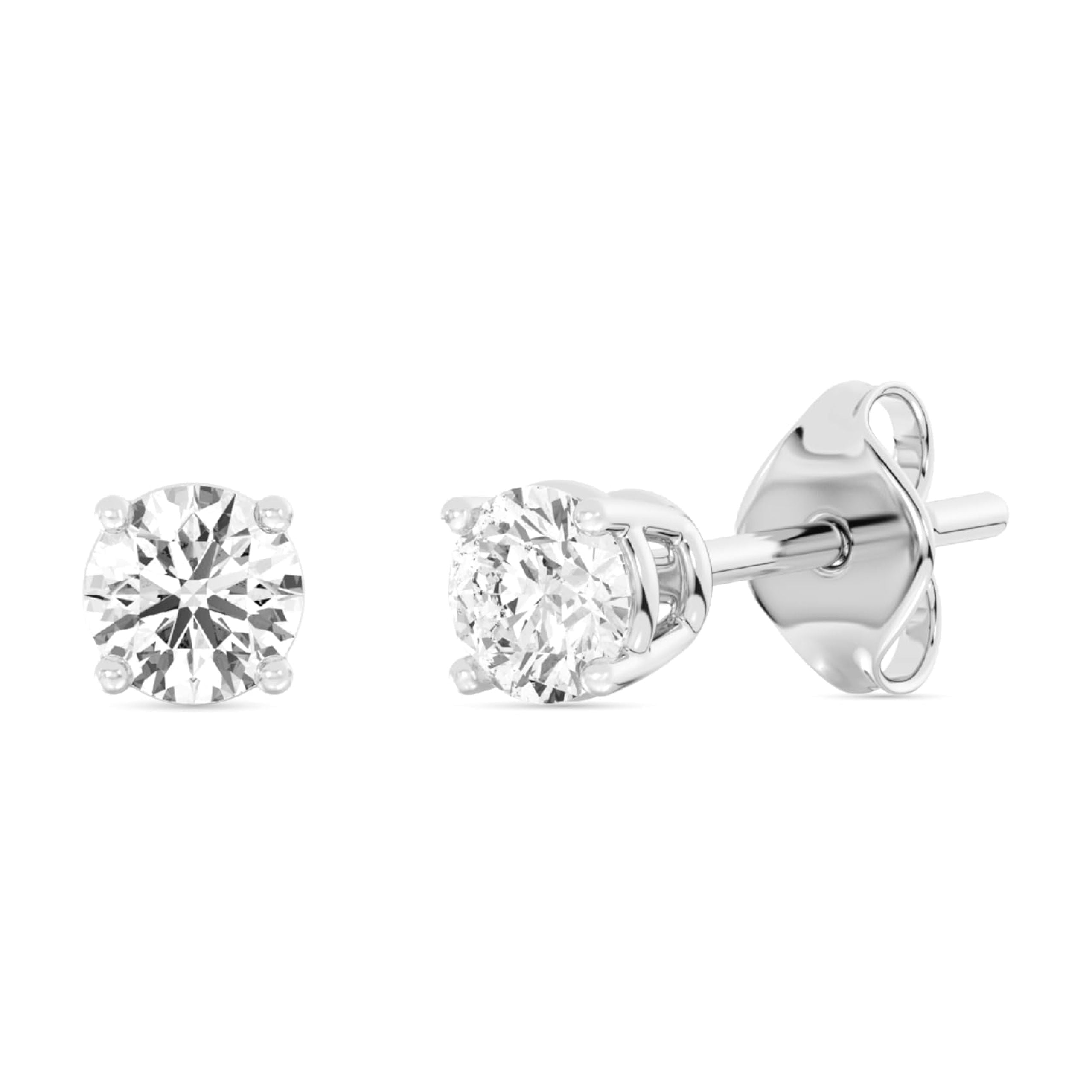 Gilded 1/4 Carat Total Weight Lab-Grown Diamond 10KT White Gold Stud ...