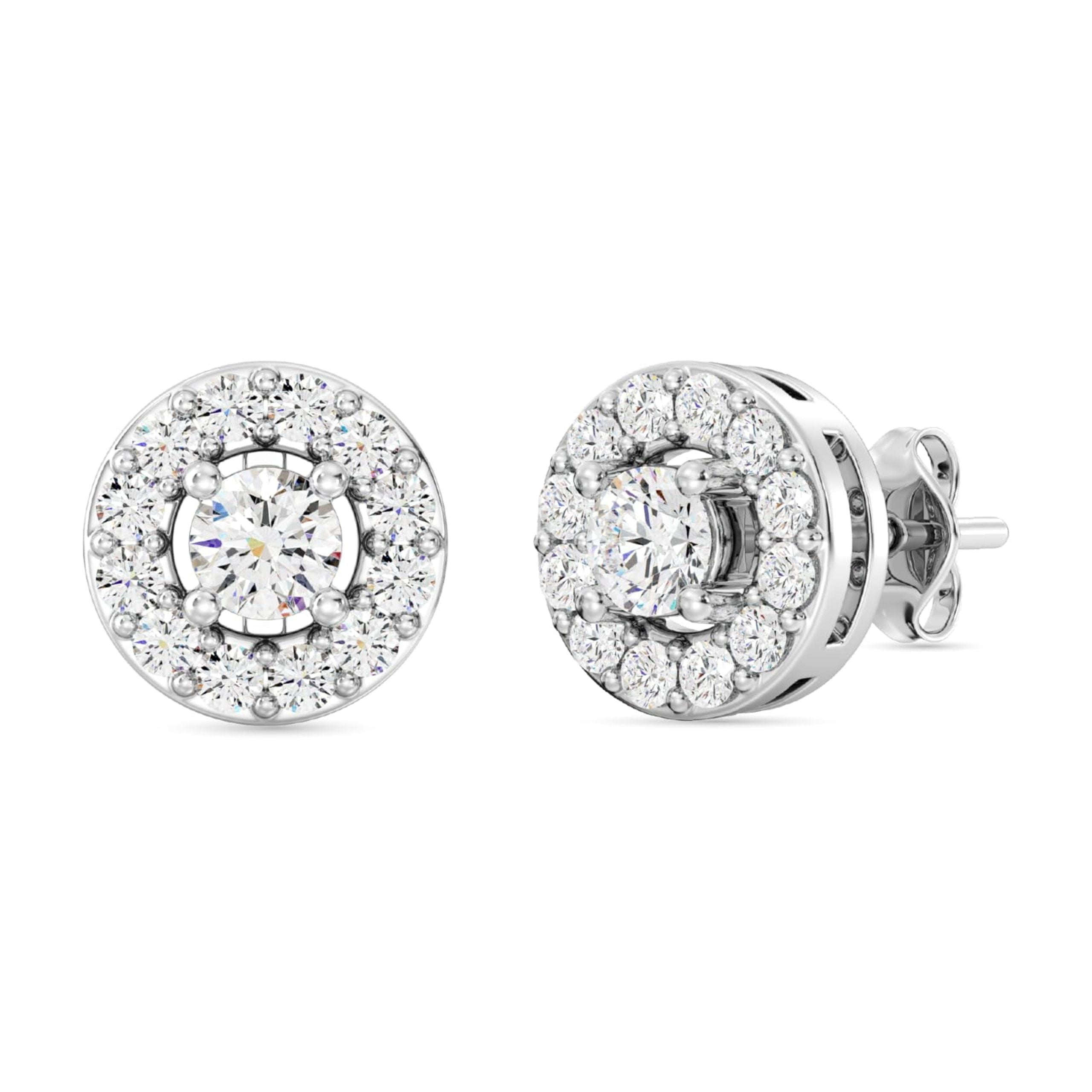 Gilded 1 Carat Total Weight Lab-Grown Diamond Stud Earrings for Women ...