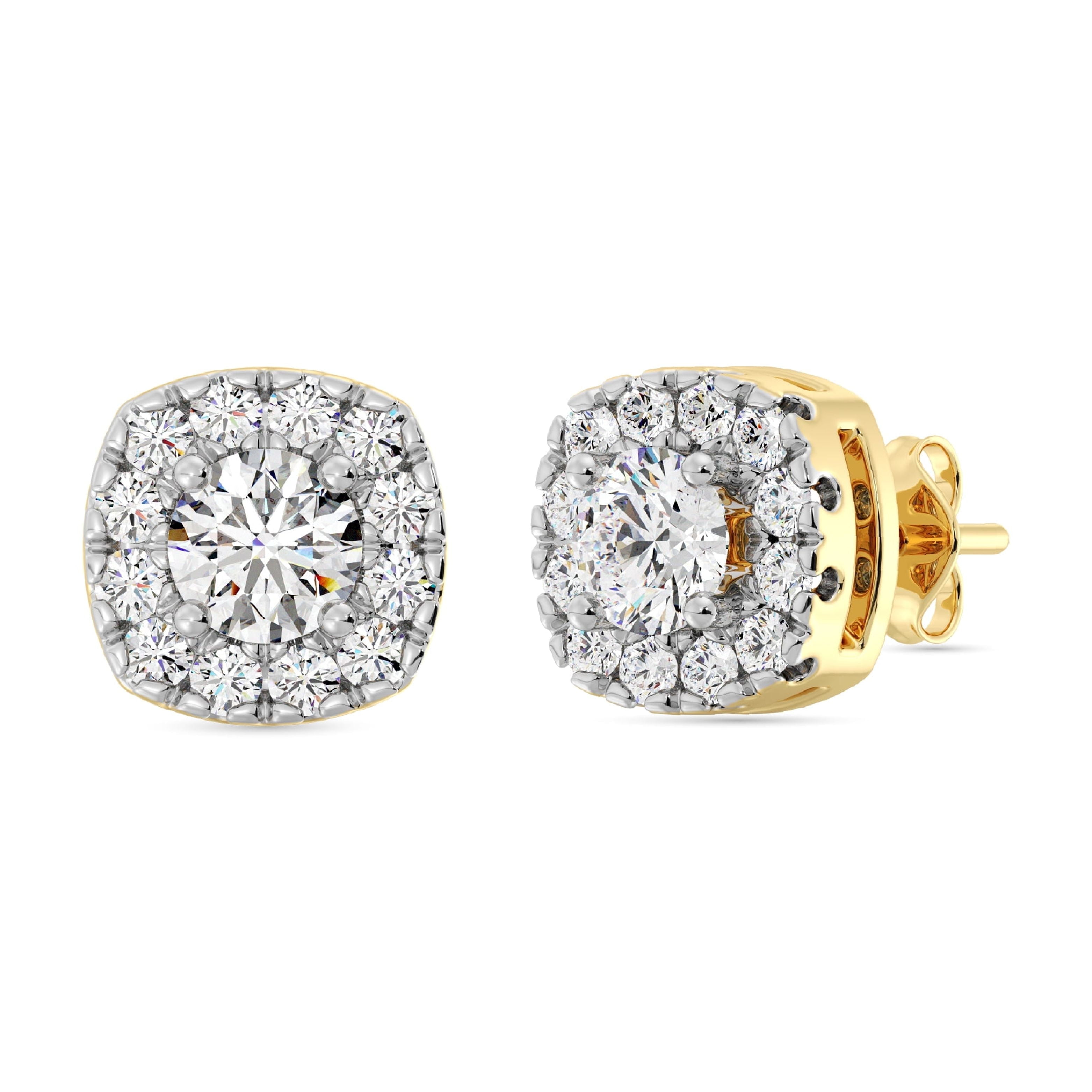 Gilded 1 Carat Total Weight Lab-Grown Diamond 14KT Yellow Gold Plated ...