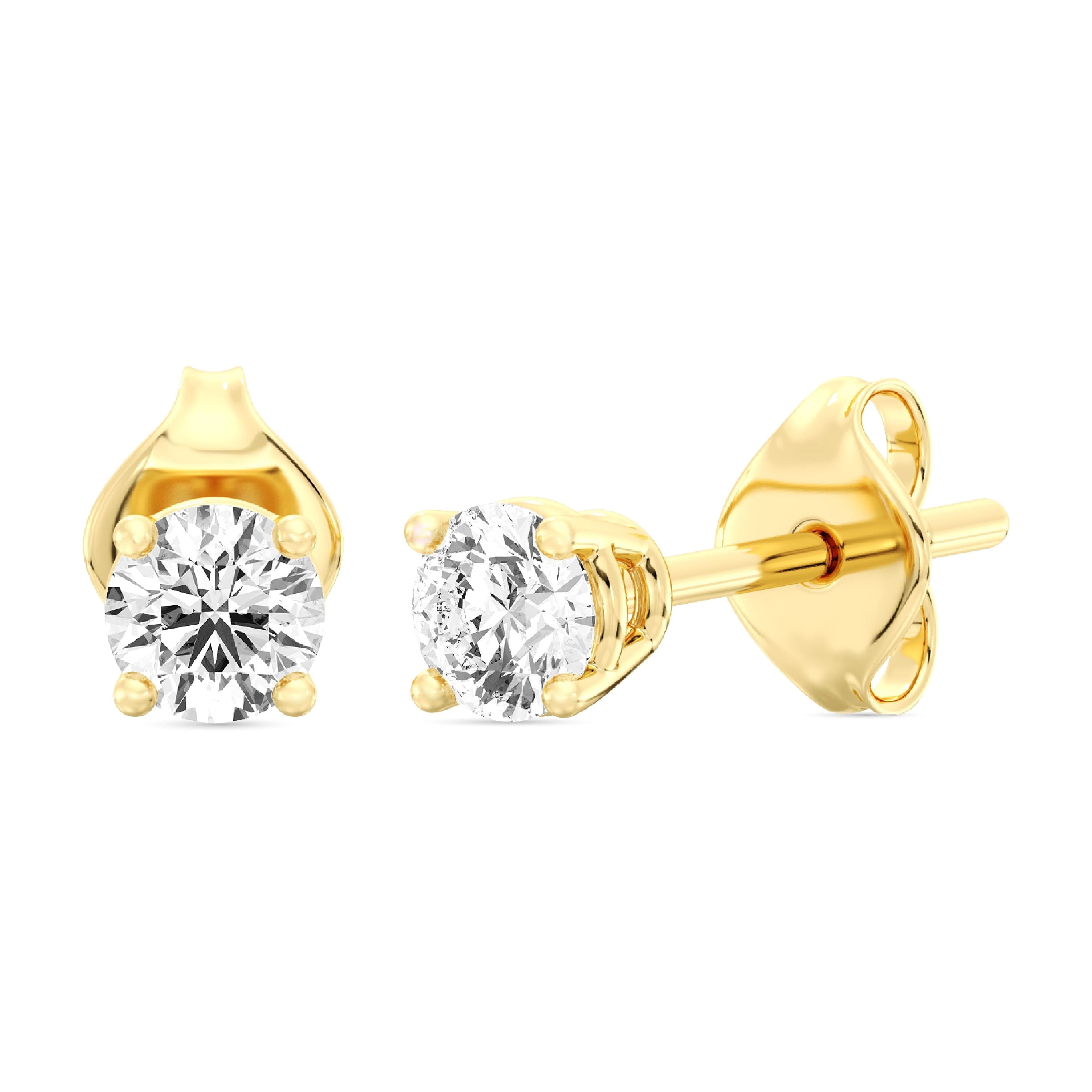 Gilded 3/8 Carat Total Weight Lab-Grown Diamond 14KT Gold Plated Silver ...
