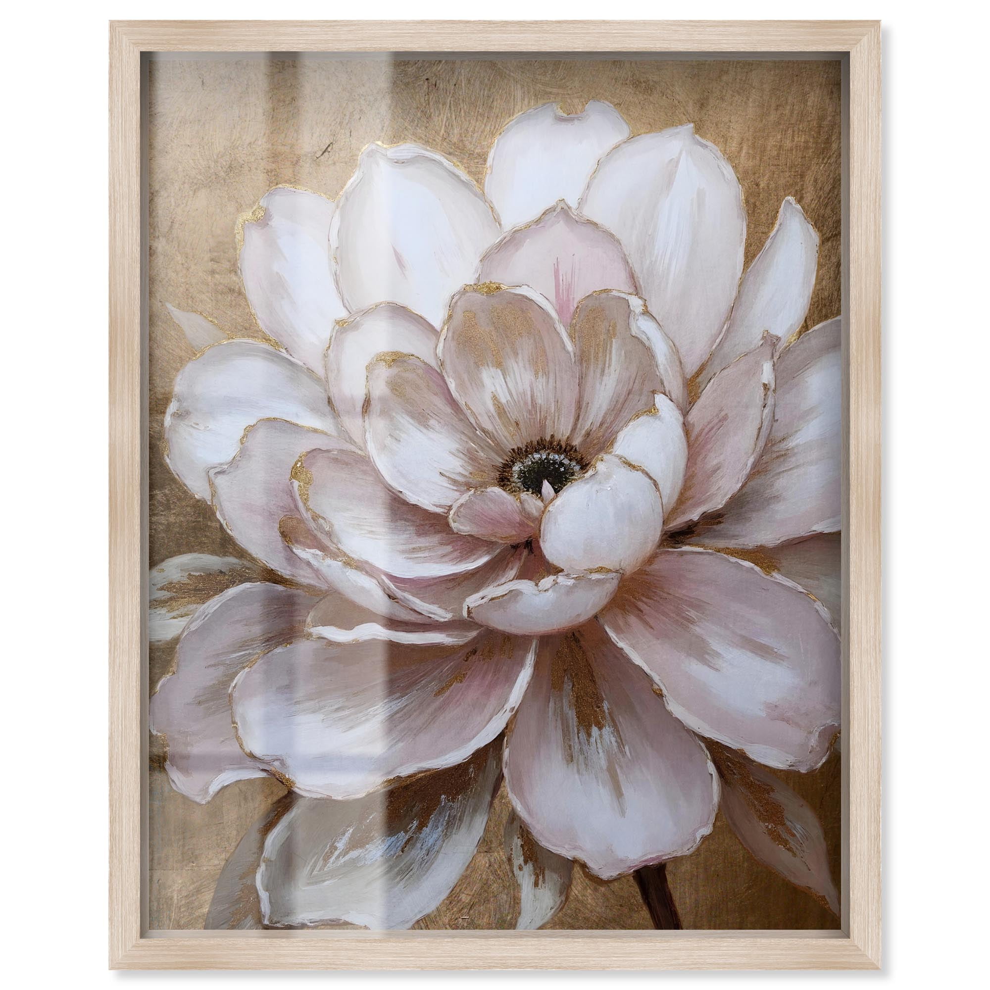 Gilded Bloom Shadowbox Print Gold Floral Wall Art by Art Remedy, Blonde ...