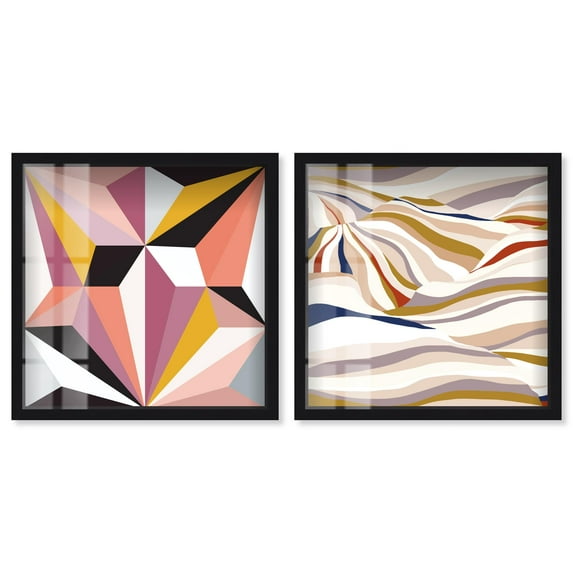 Gilded Coastal Calm 2 Panel Set Shadowbox Print Boho Wall Art by Art ...