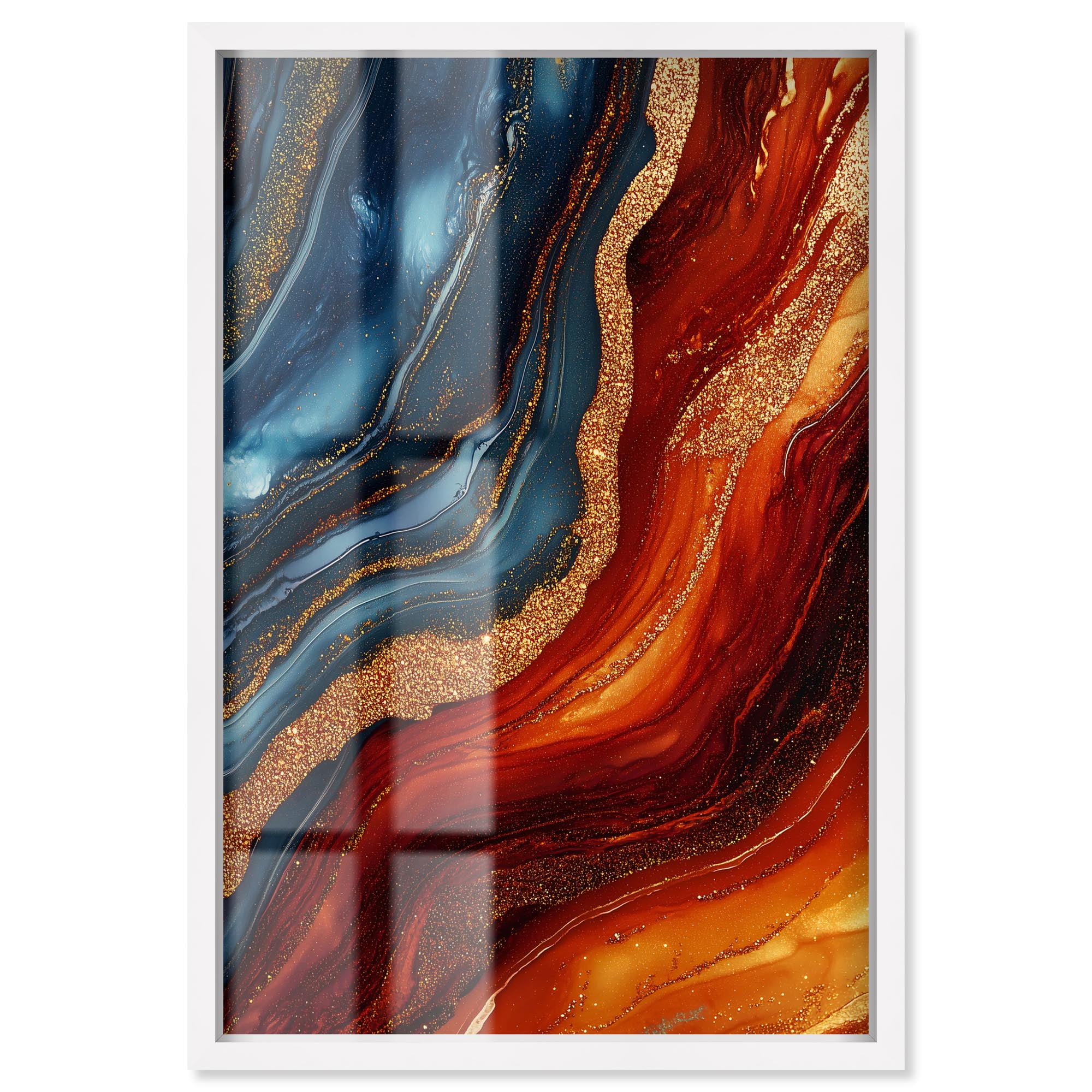Gilded Galaxy Shadowbox Print Blue Geode Wall Art by Art Remedy, White ...