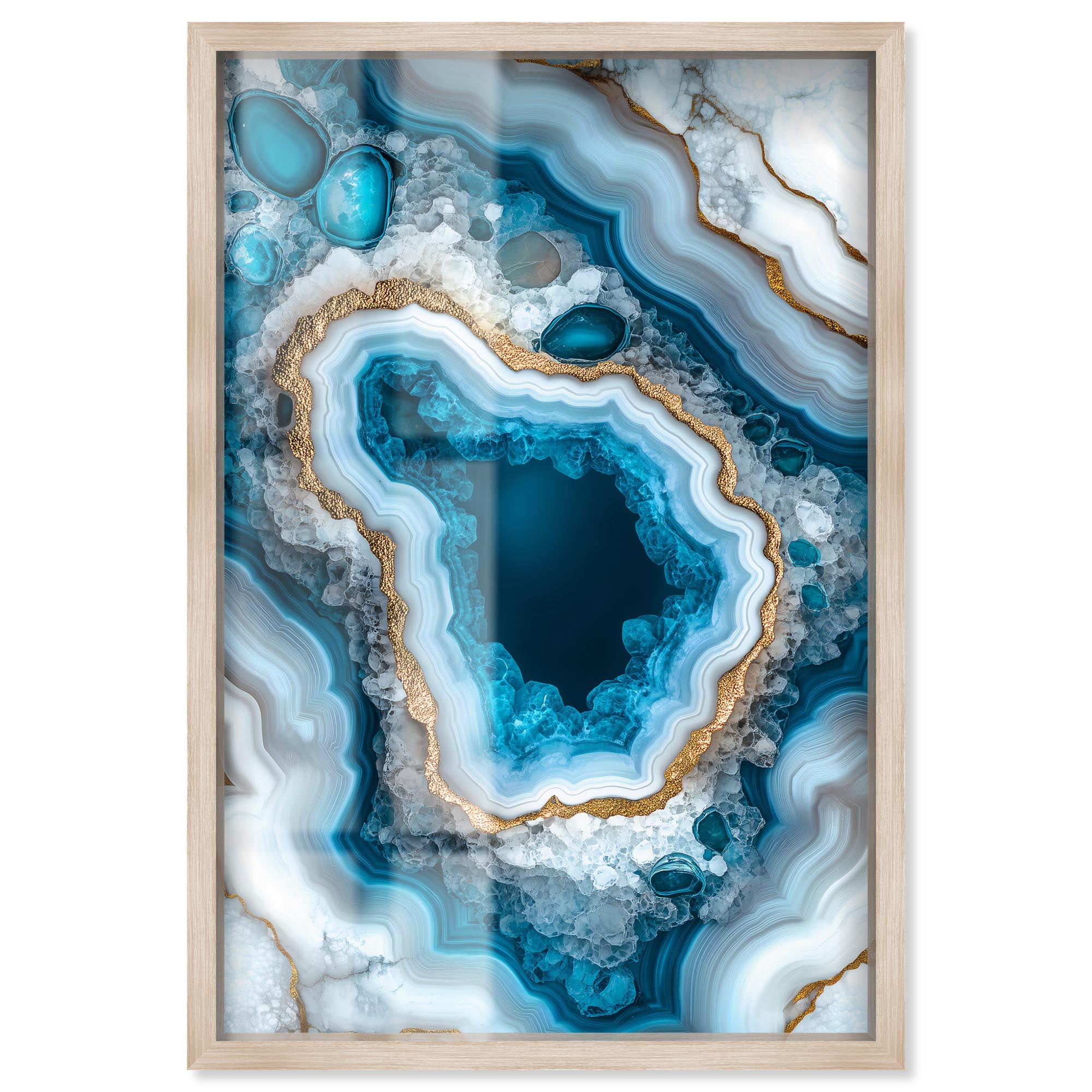 Gilded Geode Eye I Shadowbox Print Blue Geode Wall Art by Art Remedy ...