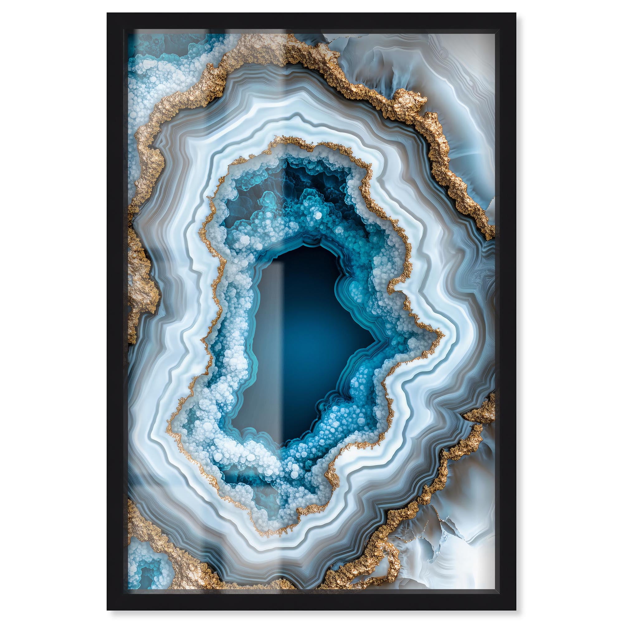 Gilded Geode Eye II Shadowbox Print Blue Geode Wall Art by Art Remedy ...
