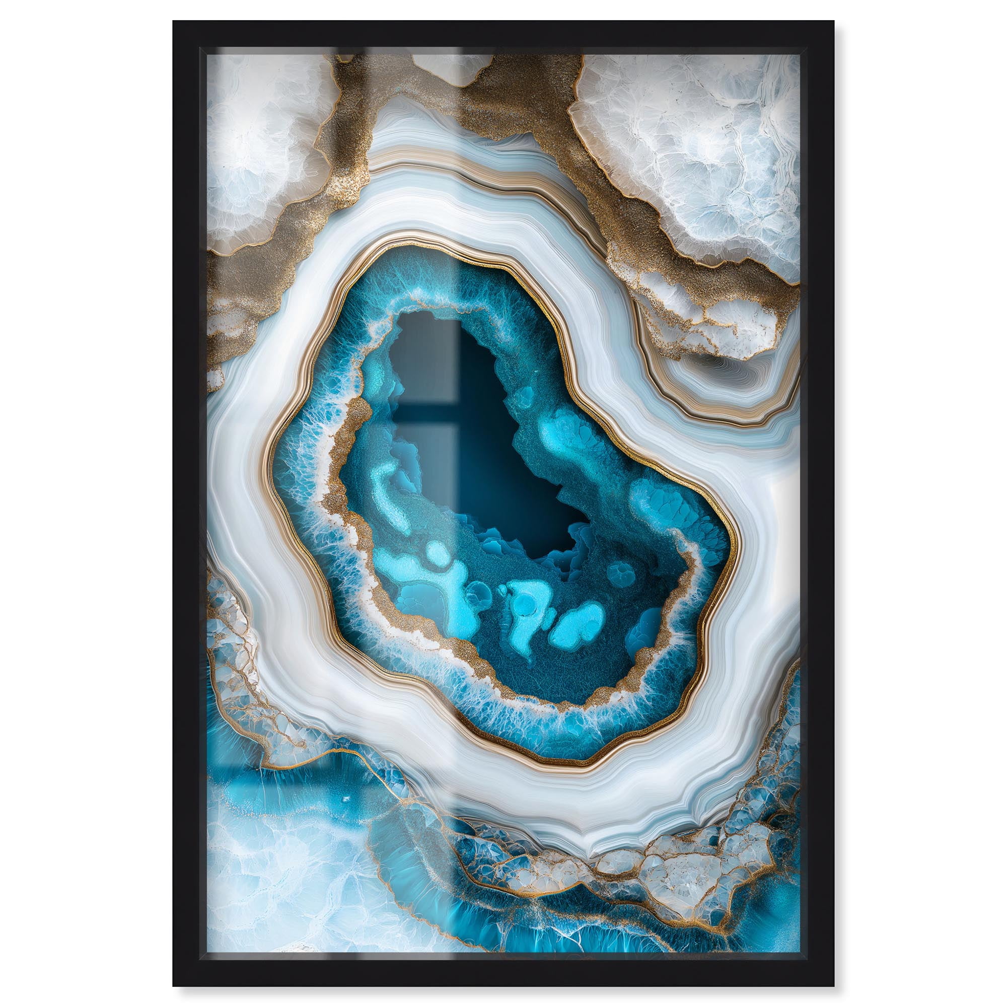 Gilded Geode Eye III Shadowbox Print Blue Geode Wall Art by Art Remedy ...