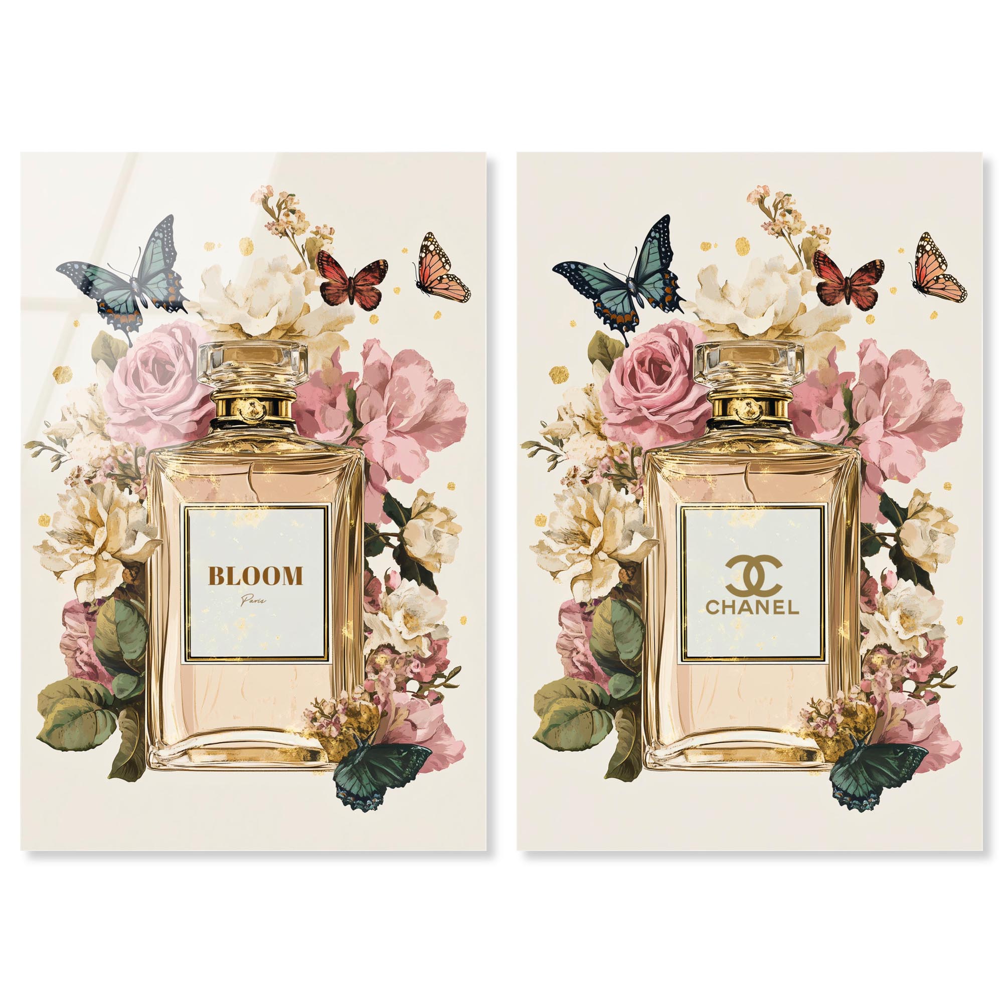 Gilded Glamour 2 Panel Set Acrylic Print Fashion Wall Art by Art Remedy ...