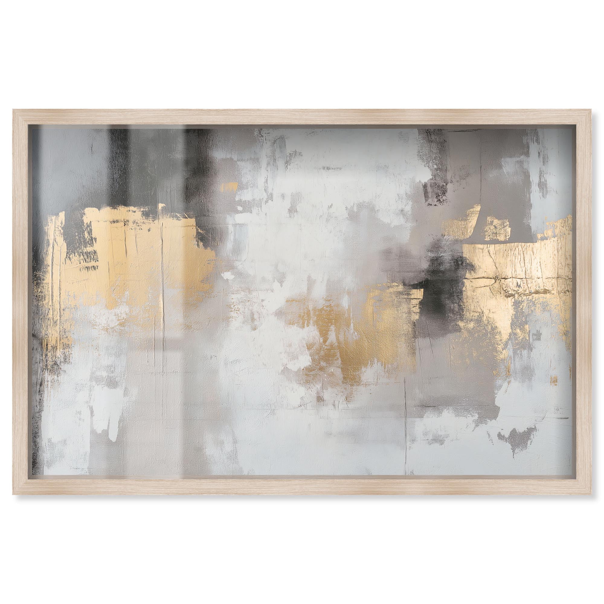 Gilded Gray I Shadowbox Print Boho Wall Art by Art Remedy, Blonde Frame, 15 x 10 - Walmart.com