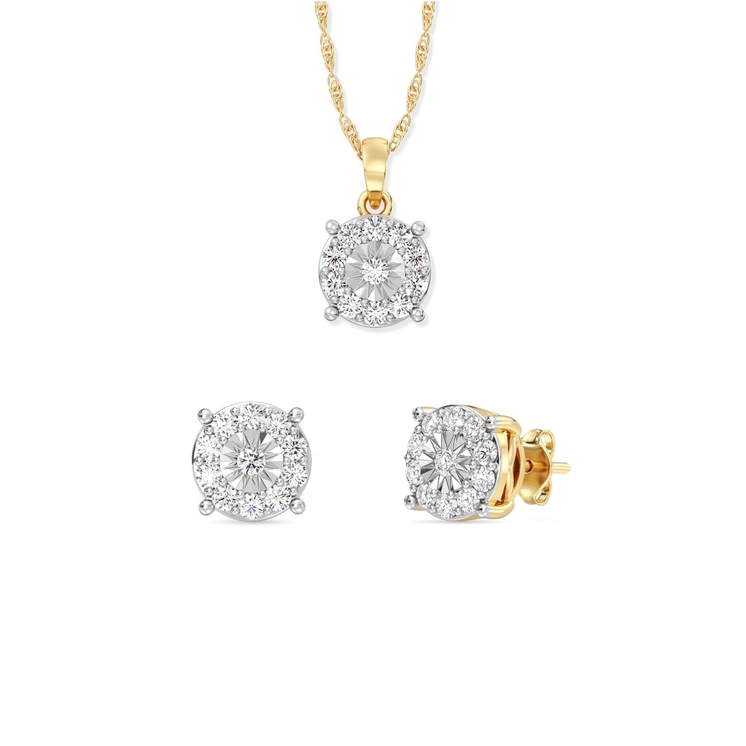 Gilded Lab grown 1 Cttw Diamond sterling silver stud earring and ...
