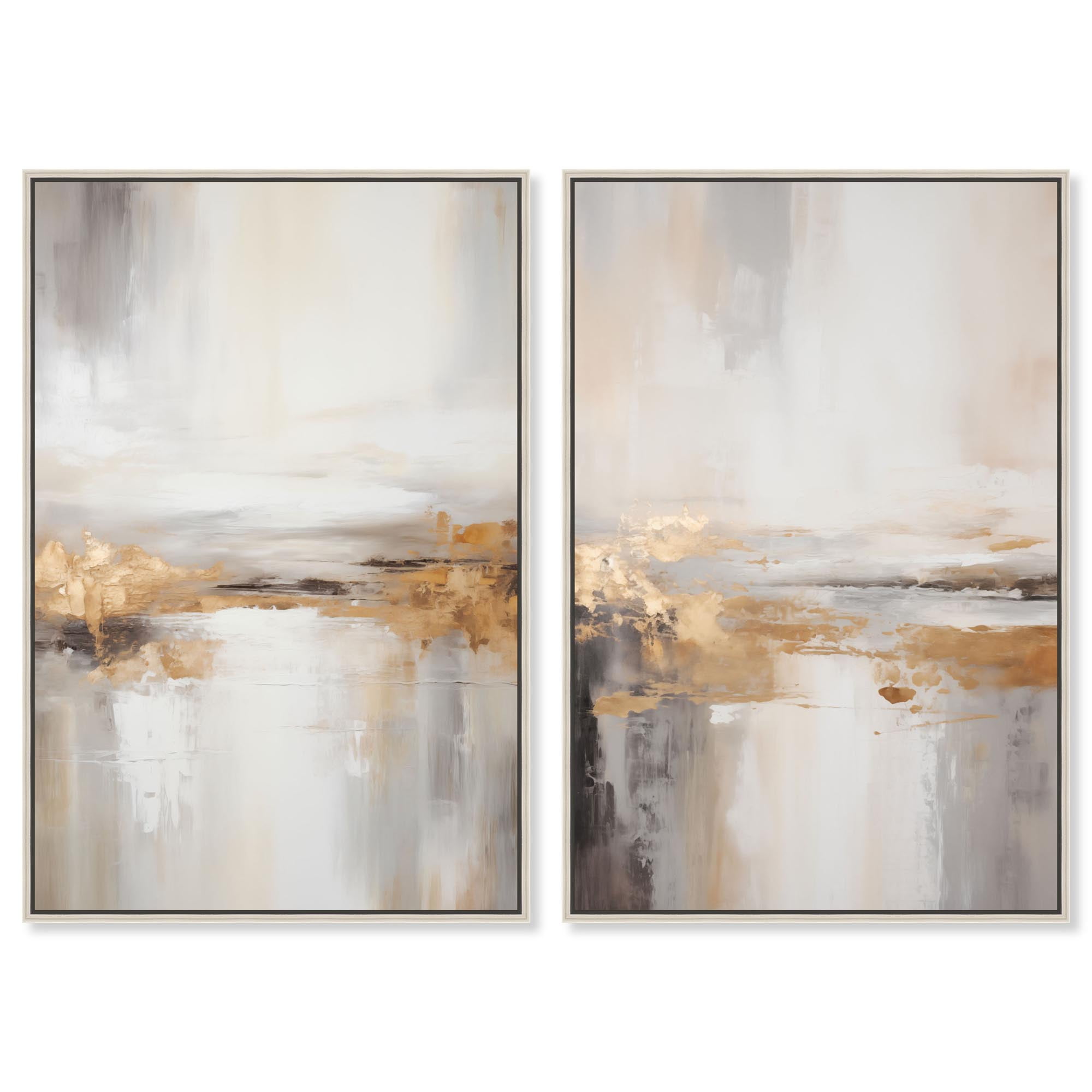 Gilded Luxe Glam 2 Panel Set Canvas Print Gold Wall Art by Art Remedy ...