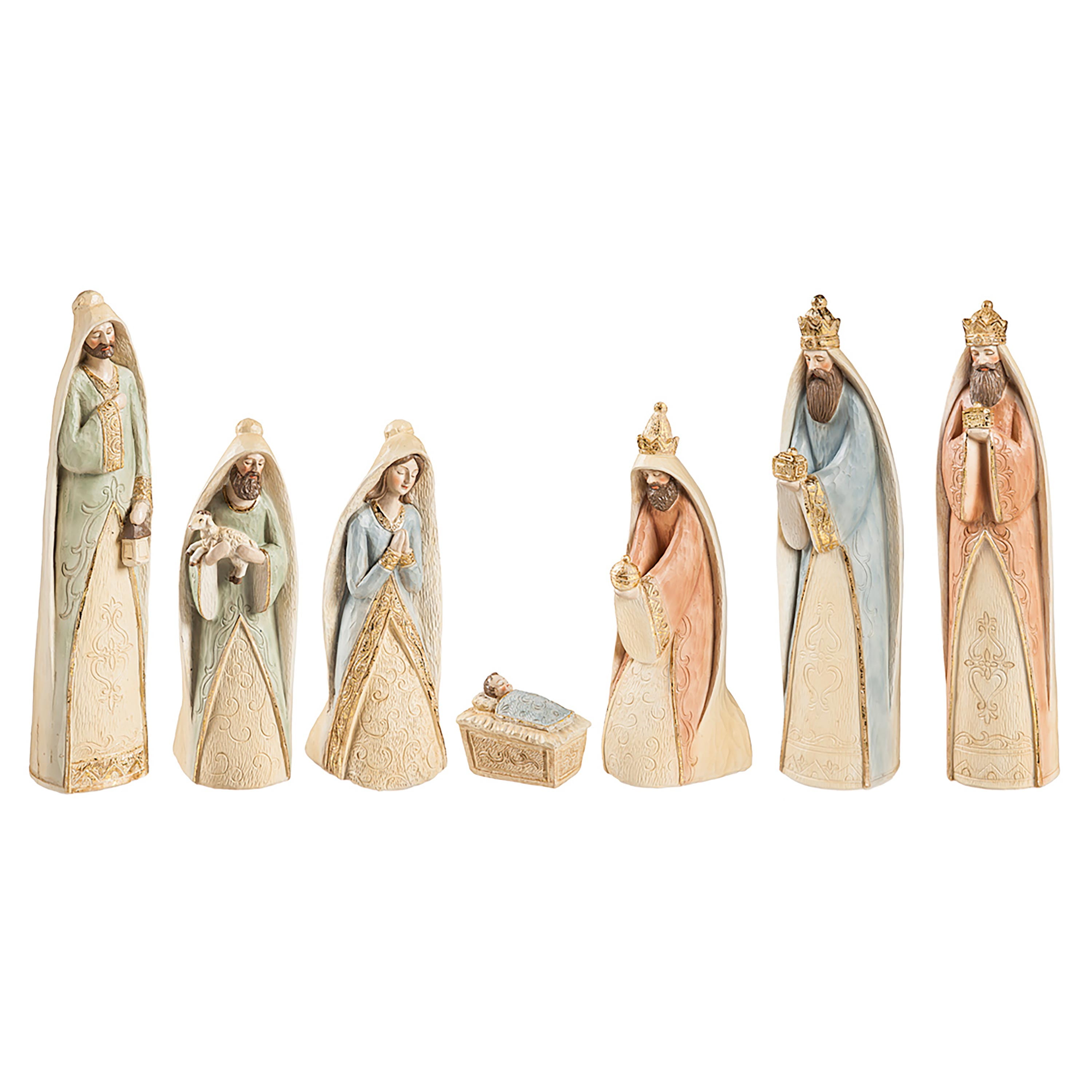 Evergreen Traditional Gilded Nativity Scene, Set of 7 - Walmart.com