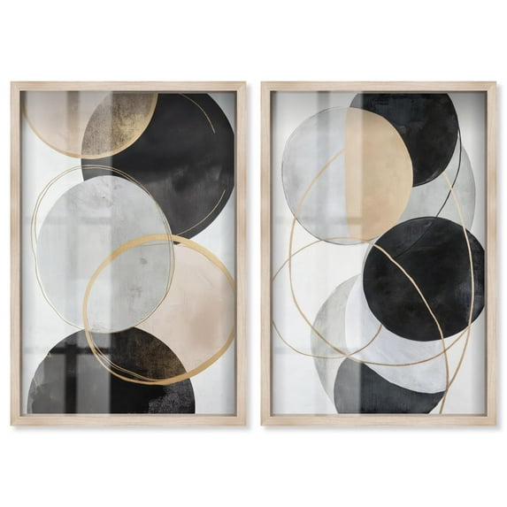 Gilded Urban Orbits 2 Panel Set Shadowbox Print Boho Wall Art by Art ...