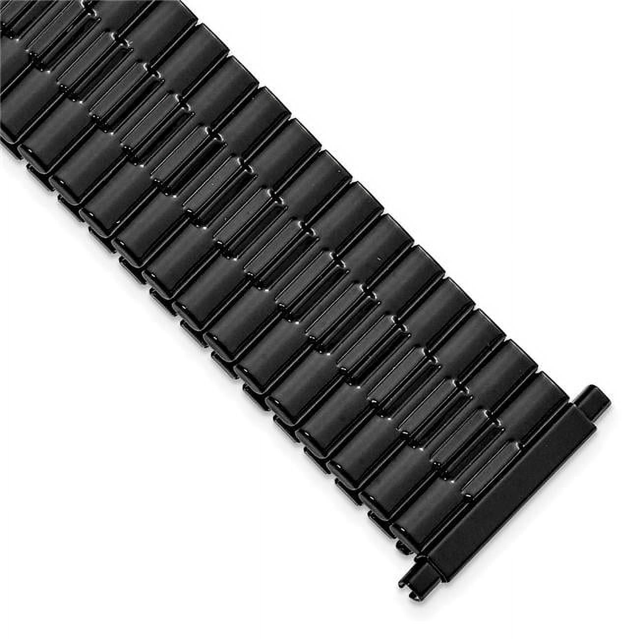 Gilden Mens Long 20-24 mm Black Stainless Steel Expansion Watch Band ...