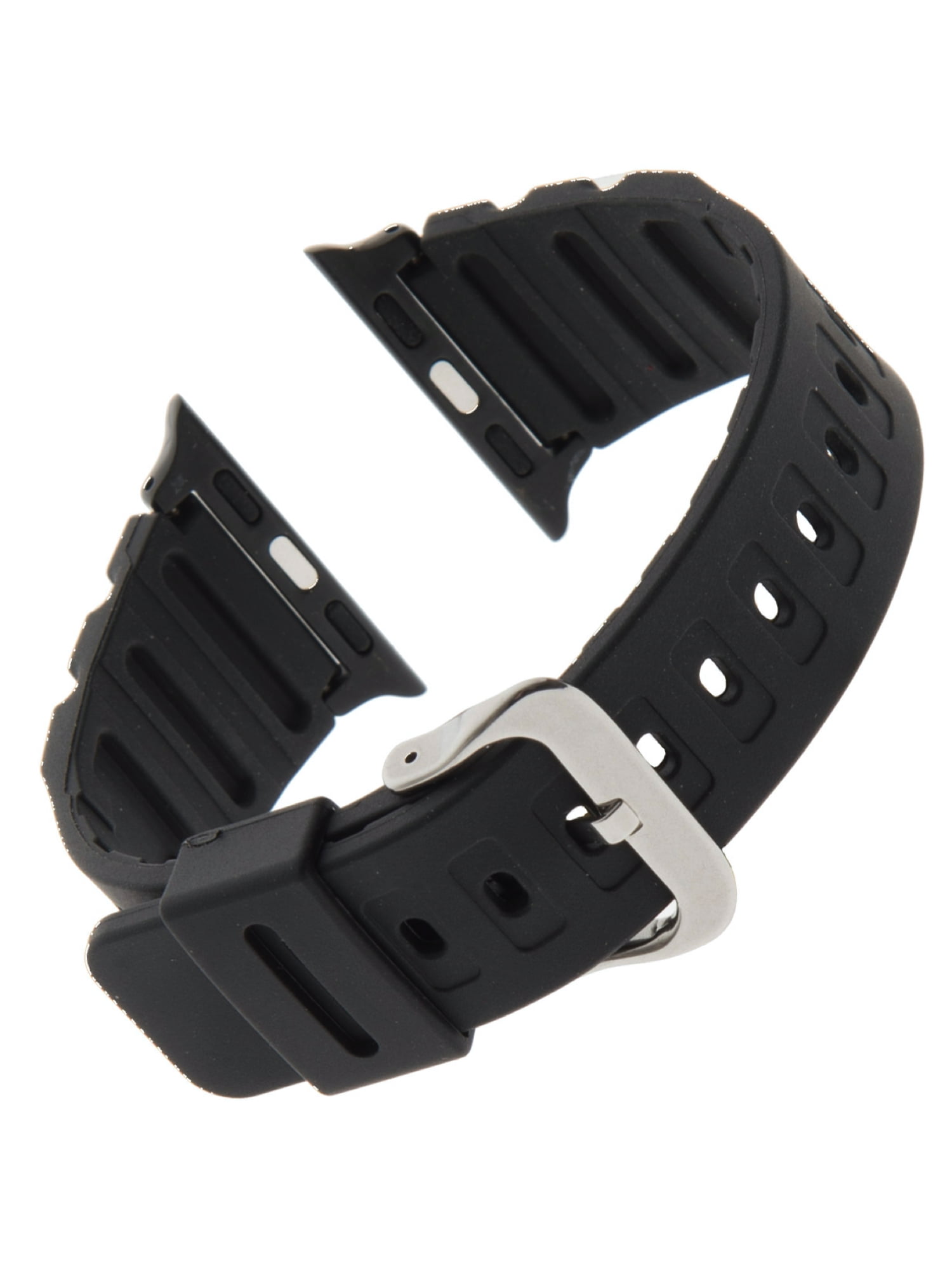 Gilden Extra-Long Black Waterproof Polyurethane Watch Band for Apple ...