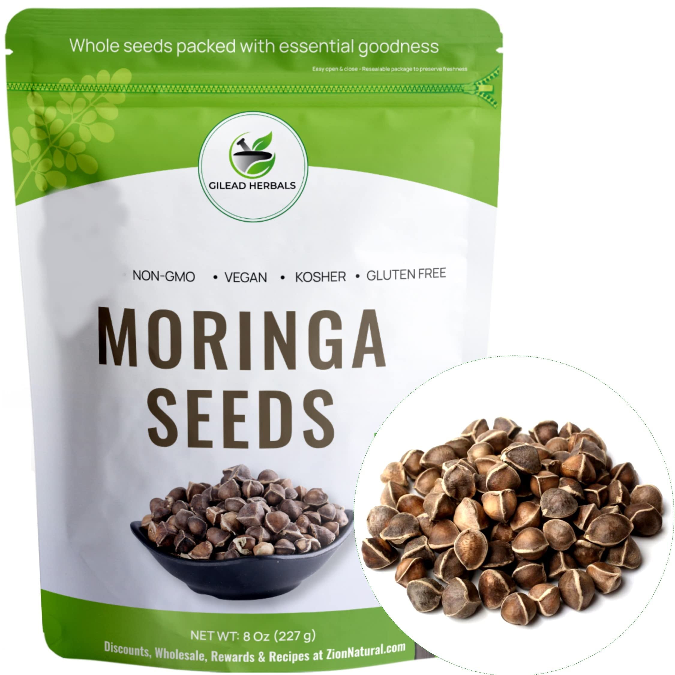 Gilead Herbals Moringa Seeds DHF10 - 1000+ Seeds Approx.- Seeds - PKM1 Variety - 8 Oz - Snacking ...