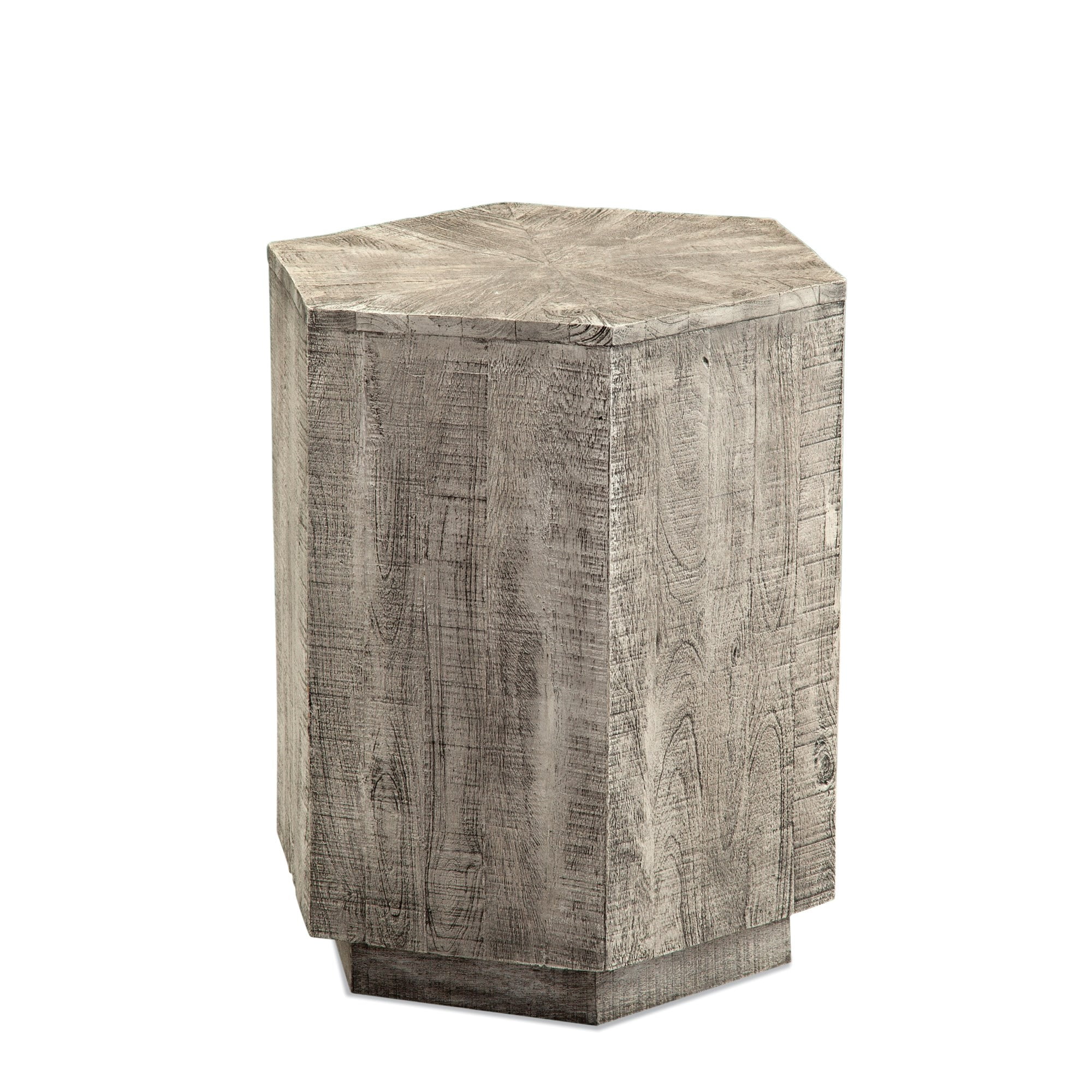 Giles Solid Mango Wood End Table in Gray - Walmart.com