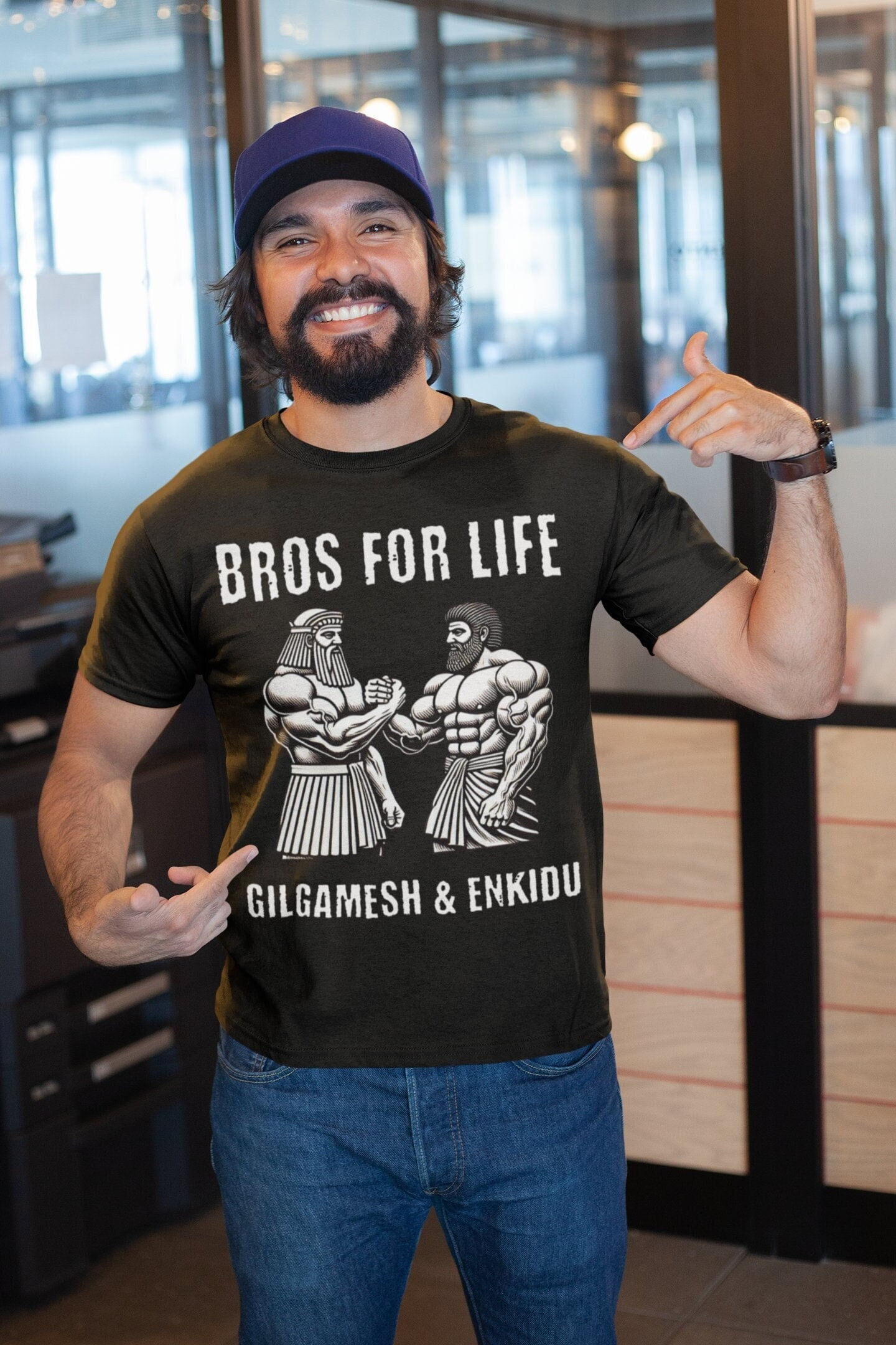 Gilgamesh and Enkidu Bros For Life - Funny Bronze Age History - The Epic of Gilgamesh T-shirt ...