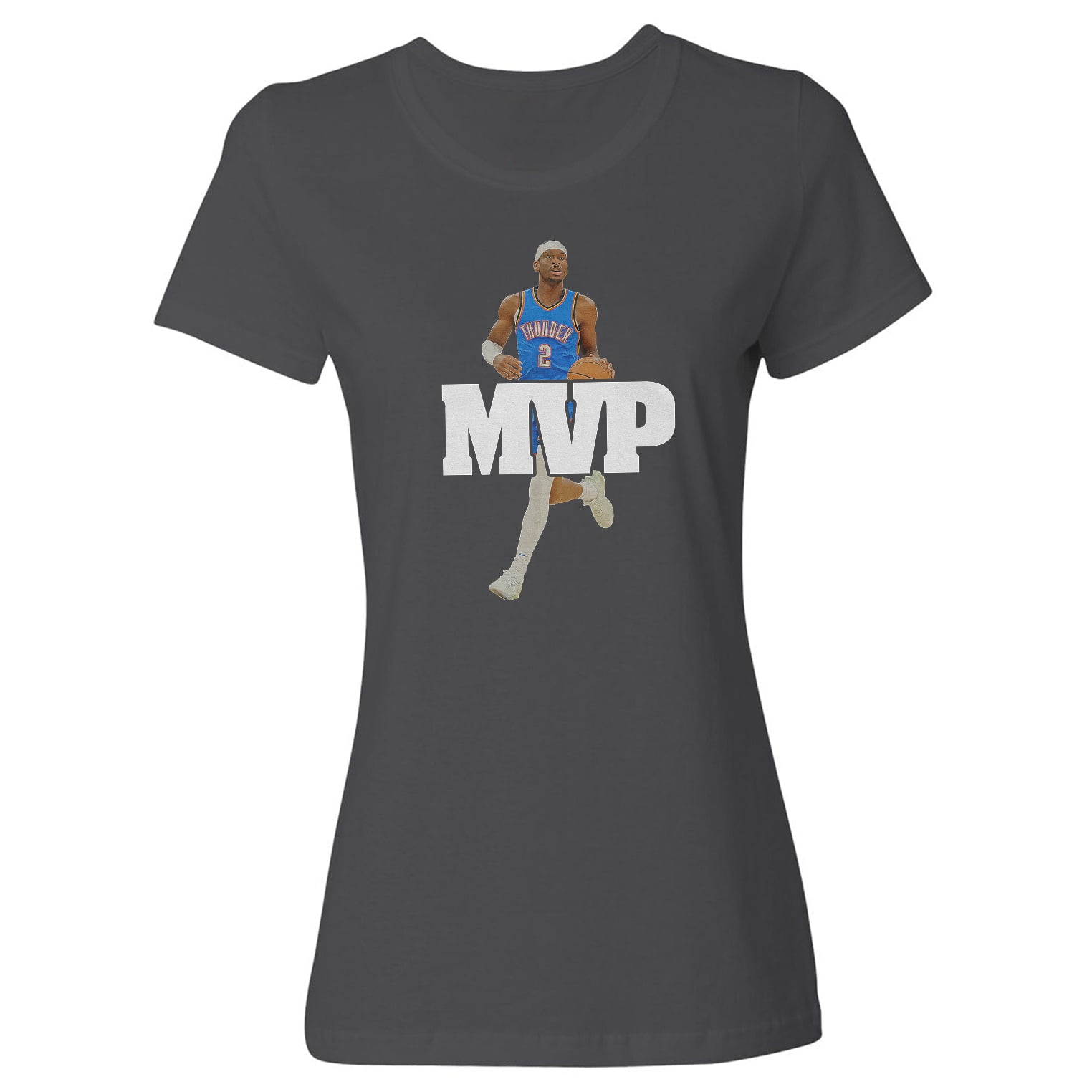 Gilgeous-Alexander MVP Design – OKC Fans Tribute Ladies' Crewneck T-Shirt (Gray, Small ...