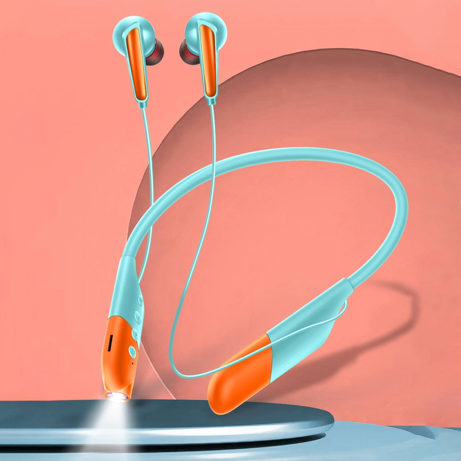 WQJNWEQ Bluetooth Neckband Headphones Colorful Design HD Stereo Clear ...