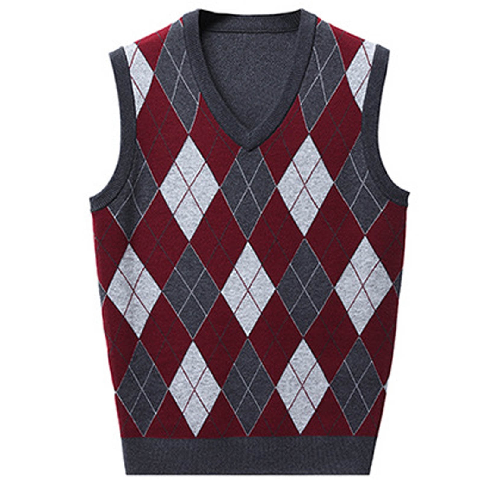 GiliGiliso Men Casual Sweater Vest Uniform Pullover Cotton Knit V-Neck ...
