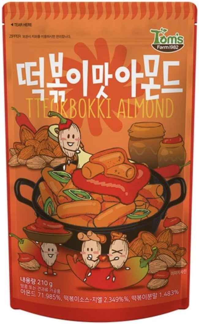 Gilim Tom's Farm Korean Seasoned Almonds Spicy Tteokbokki (Topokki ...