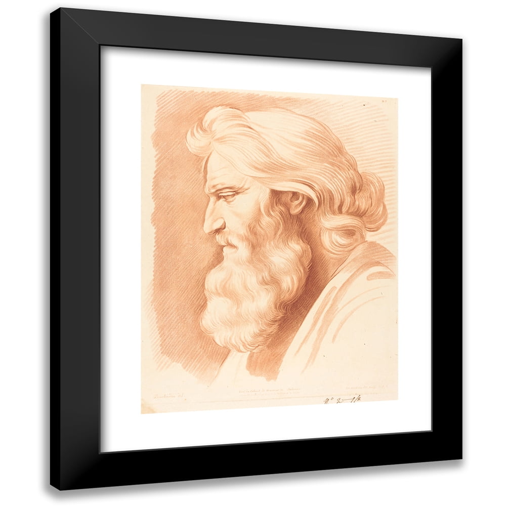 Gilles Demarteau the Elder 12x14 Black Modern Framed Museum Art Print Titled - Head of a ...