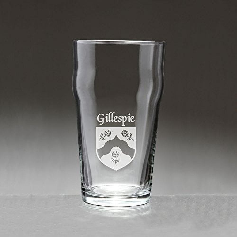 Gillespie Irish Coat of Arms Pub Glasses - Set of 4 (Sand Etched ...