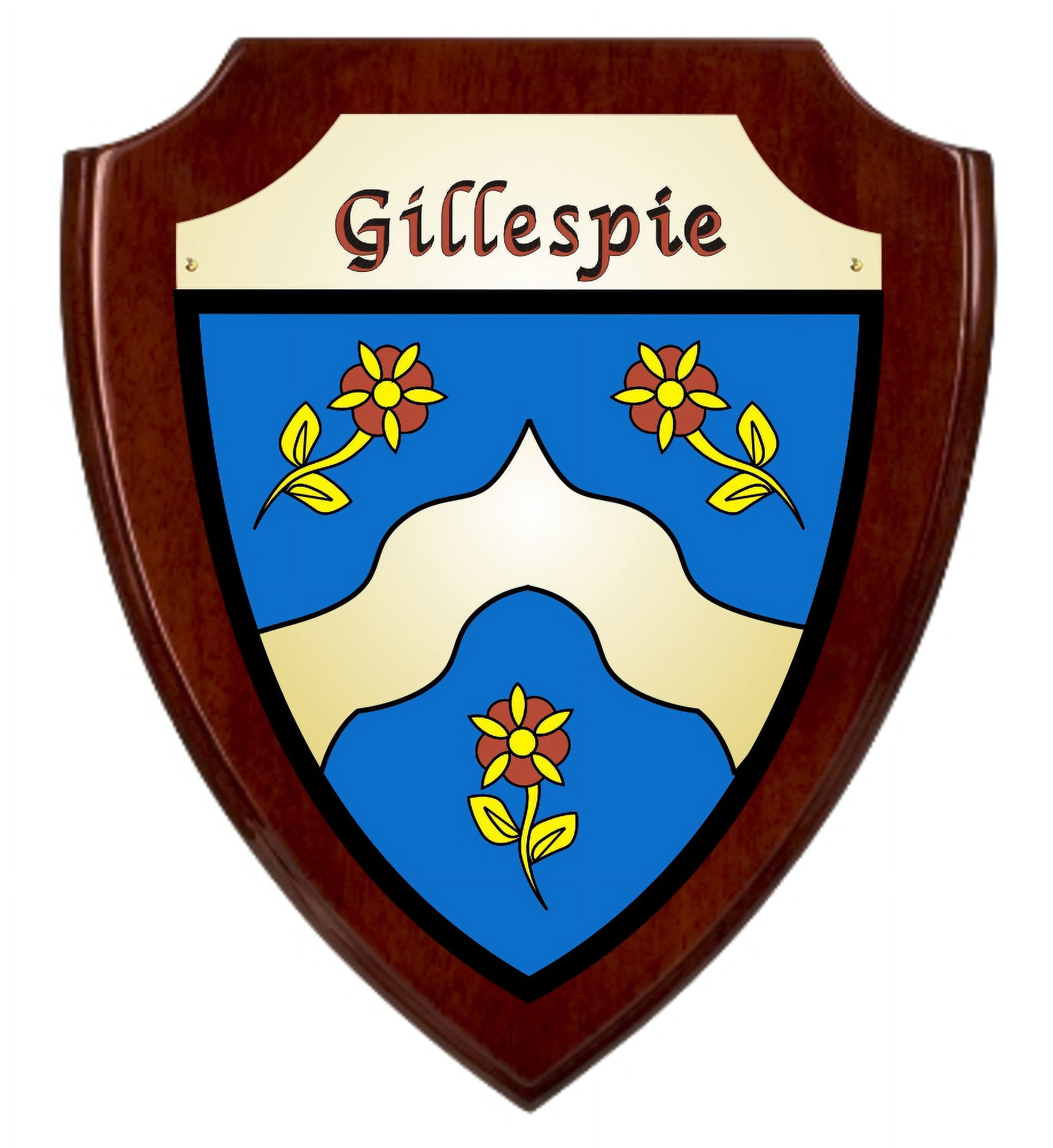 Gillespie Irish Coat of Arms Shield Plaque - Rosewood Finish - Walmart.com