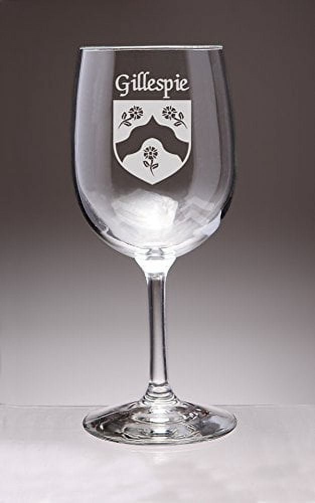 Gillespie Irish Coat of Arms Wine Glasses - Set of 4 (Sand Etched ...
