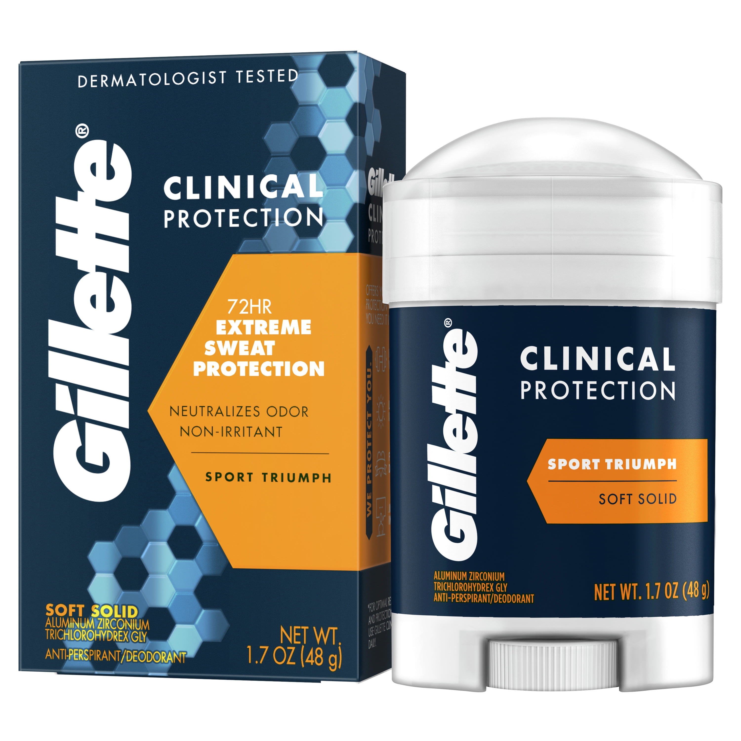 Gillette Antiperspirant Deodorant for Men, Clinical Soft Solid, Sport ...