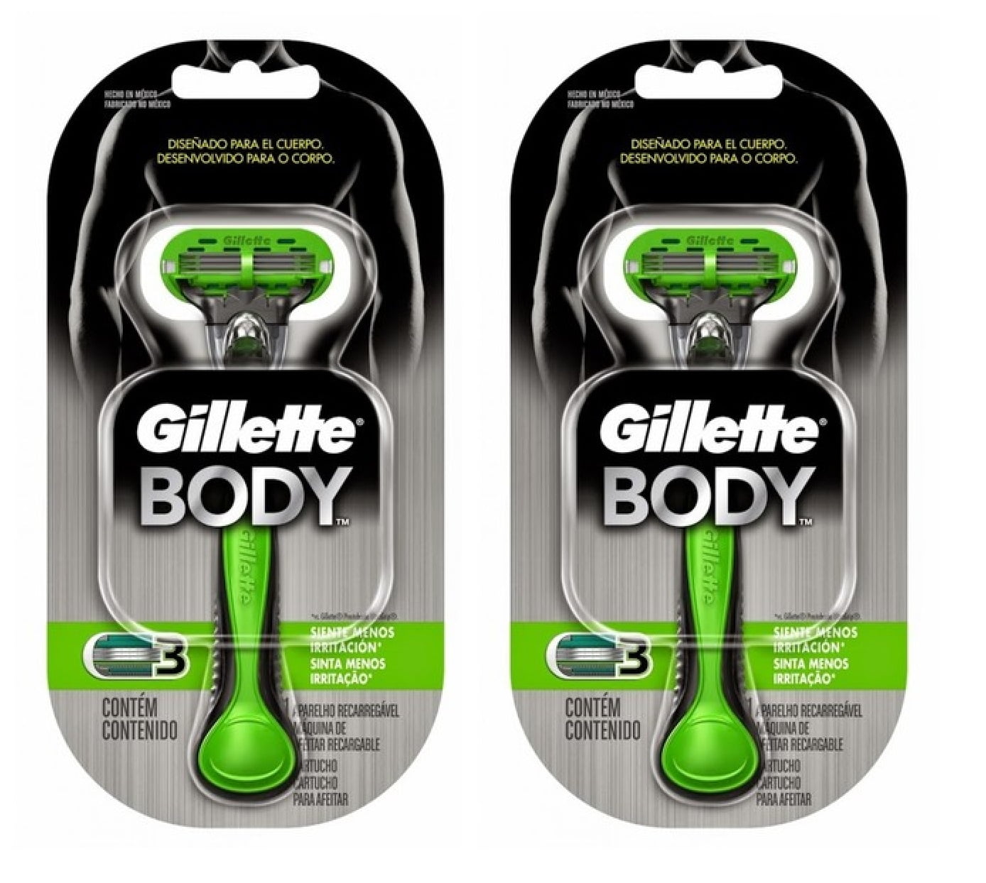 Gillette Body Razor, 1 Refill Blade Cartridge, Pack of 2, Lubricating ...