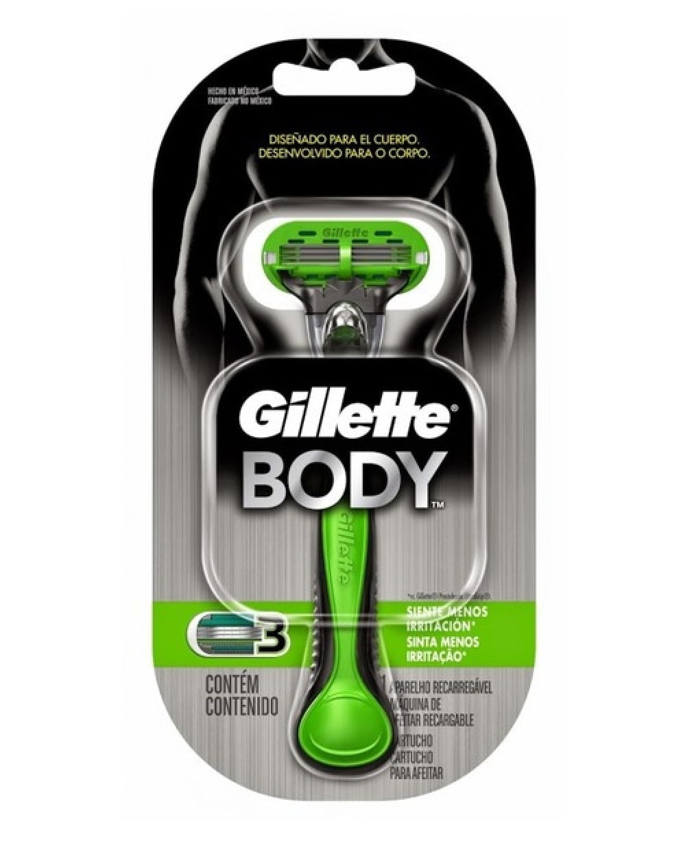 Gillette Man Shaver Body Razor with 1 Refill Blade Cartridge for ...