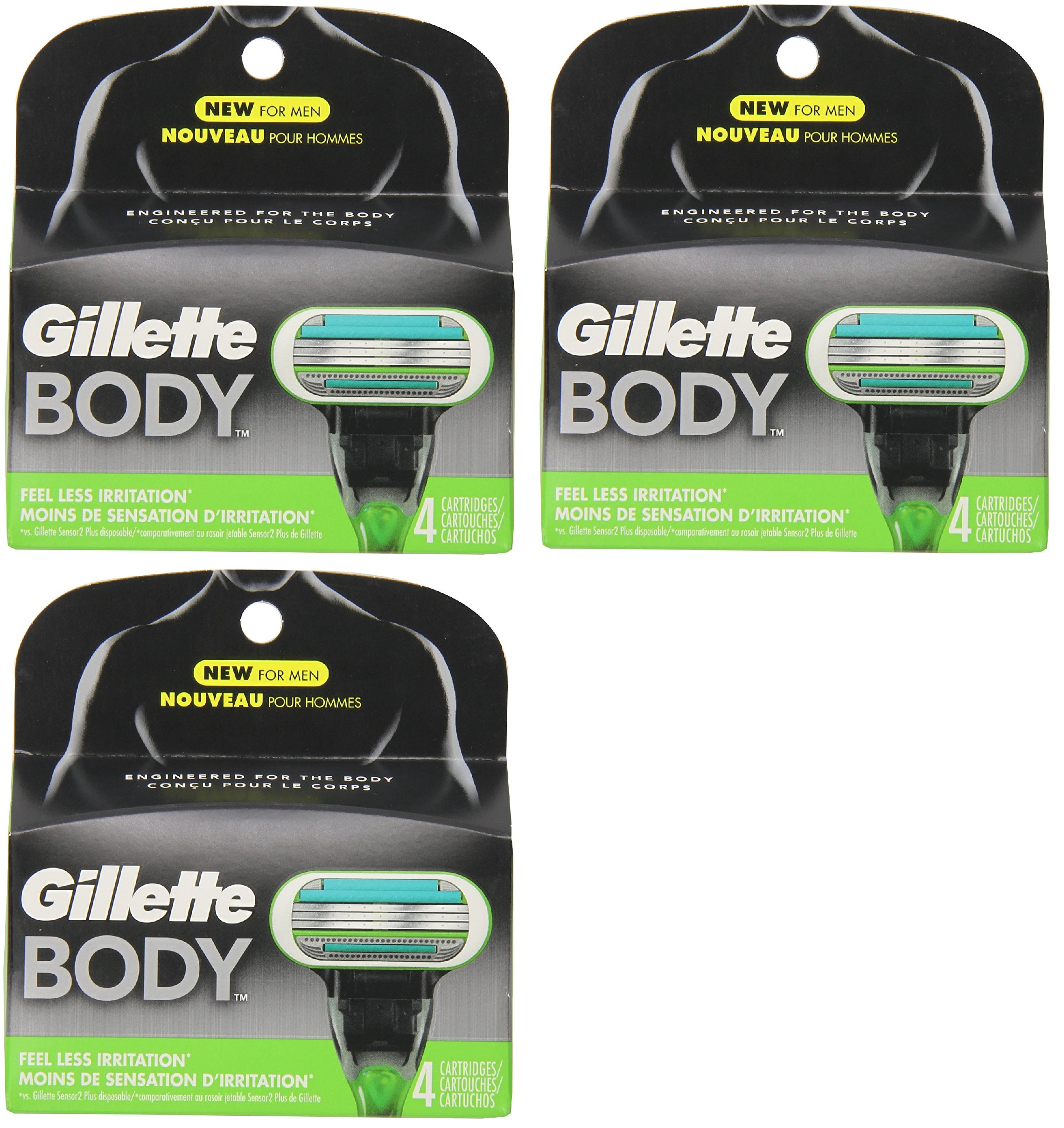 Gillette Men's Body Shaving Razor Cartridges - 12 Count Refills with ...