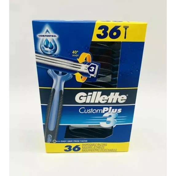 Free Shipping! Gillette Disposable Razors with Lubrastrip and 3 ...