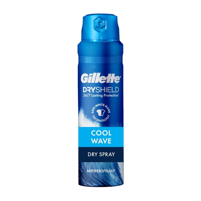 Gillette Dry Spray Antiperspirant and Deodorant for Men Cool Wave 4.3 ...