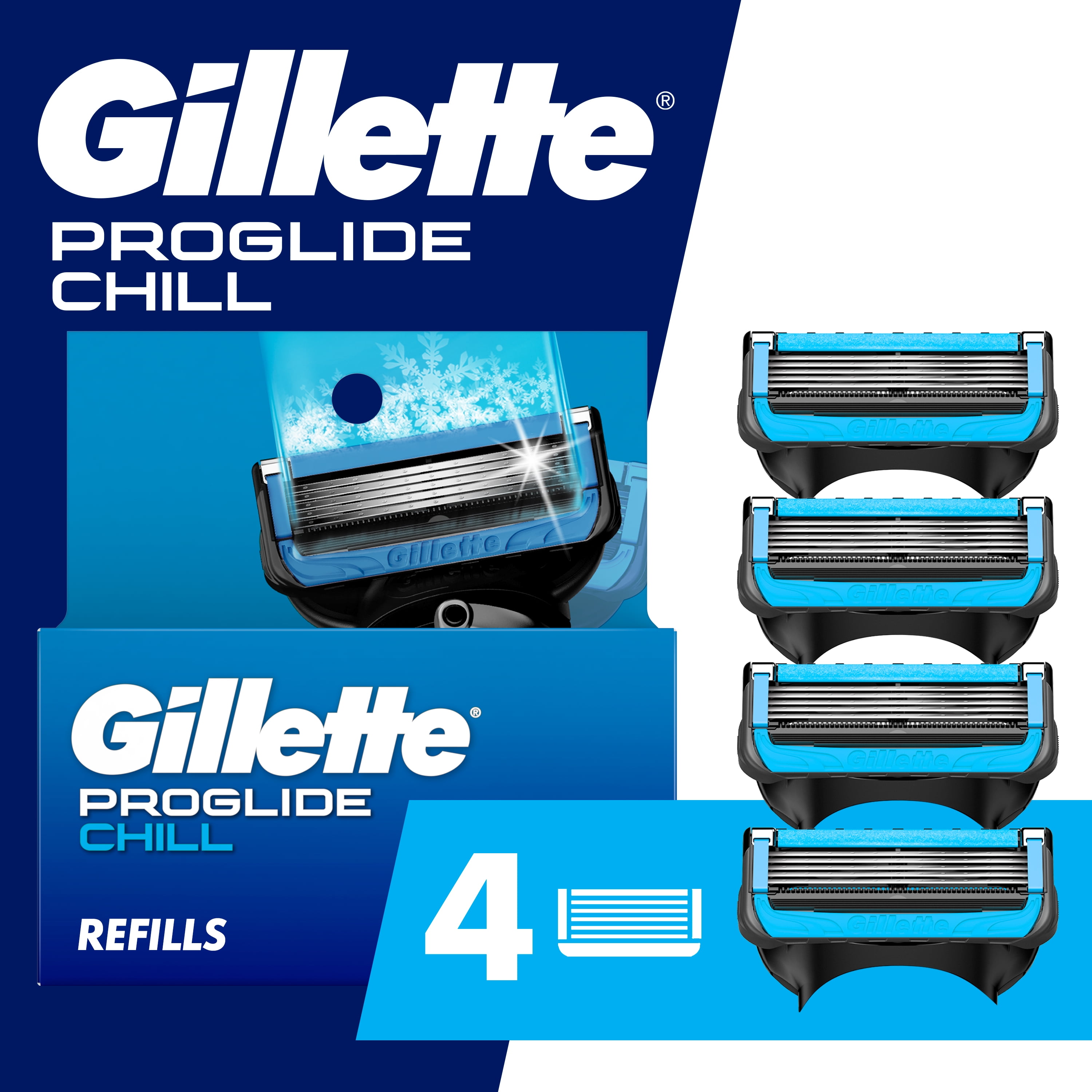 Gillette ProGlide Chill Men's Razor Blade Refills, Sensitive Skin, 4 ...