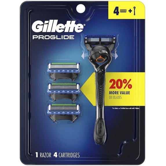Gillette Fusion ProGlide Men's Shaver with 1 Razor, 4 Blade Refills ...