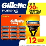 Gillette Fusion5 Razor Blade Refill, 12 ct, Men, Compatible with All ...