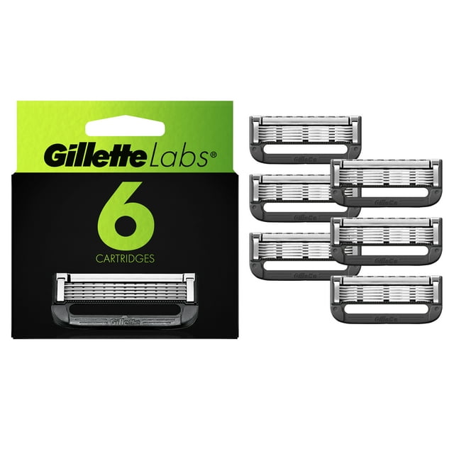 Gillette Labs Men's Razor Blade Refills with Exfoliating Bar, 6 Refills ...