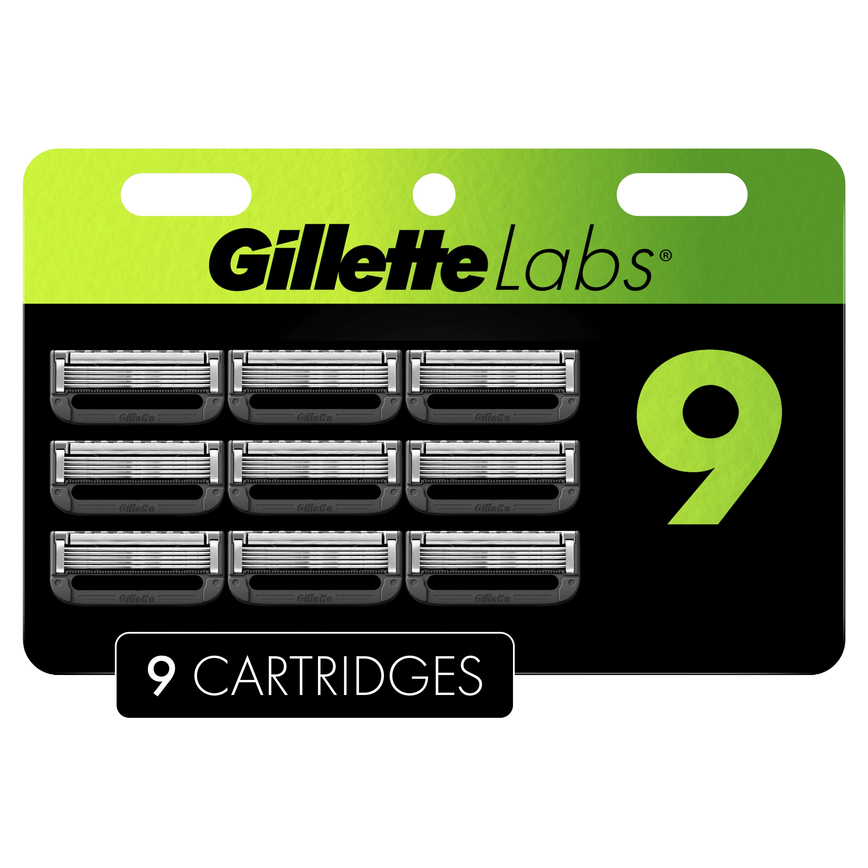 Gillette Labs Men's Razor Blade Refills with Exfoliating Bar, Green, 9 ...