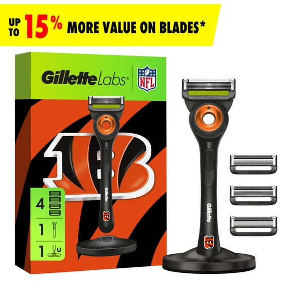 Gillette Labs Official Bengals Licensed Razor for Men, 1 Handle, 4 ...