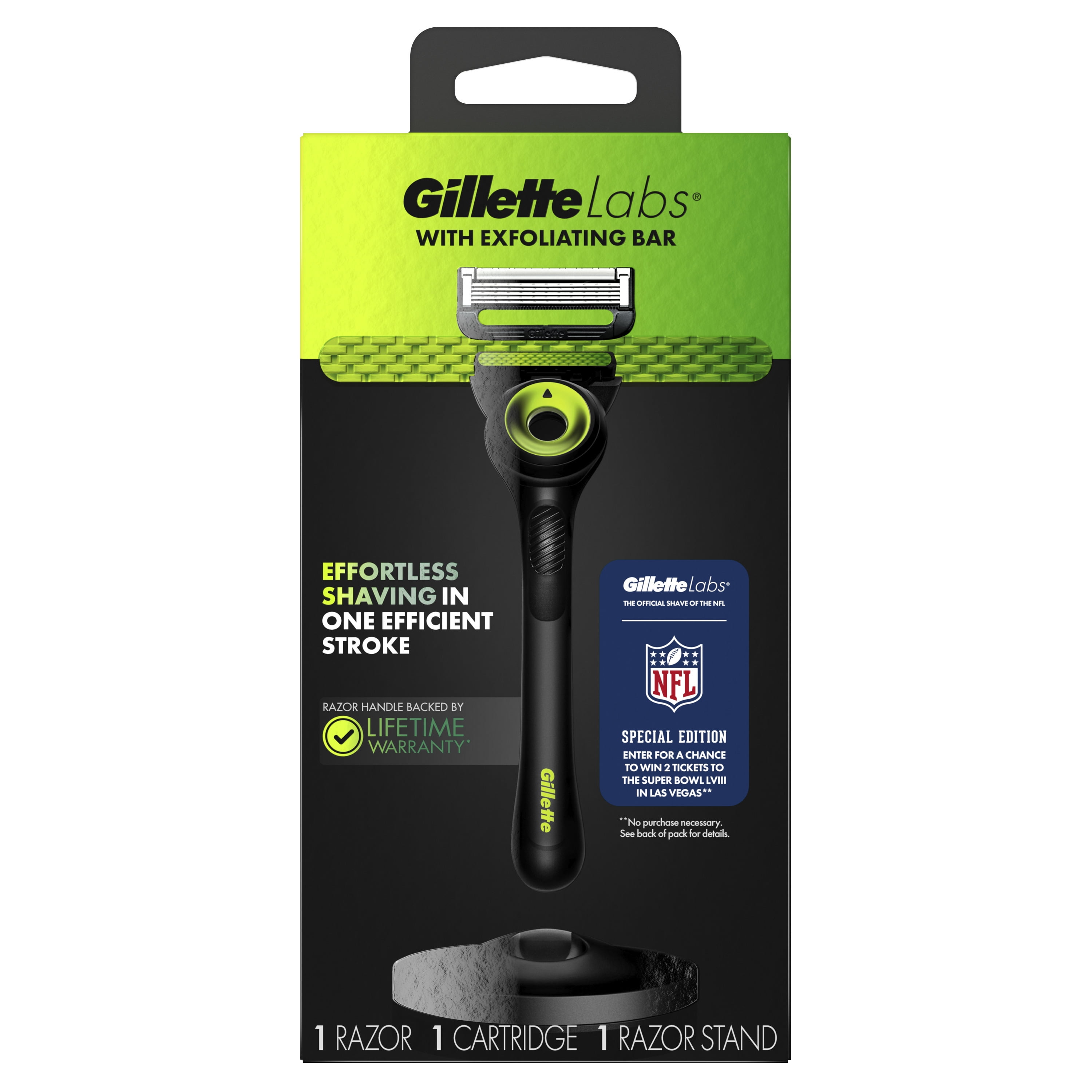 Gillette Labs with Exfoliating Bar Mens Razor Neon Edition - 1 Handle ...