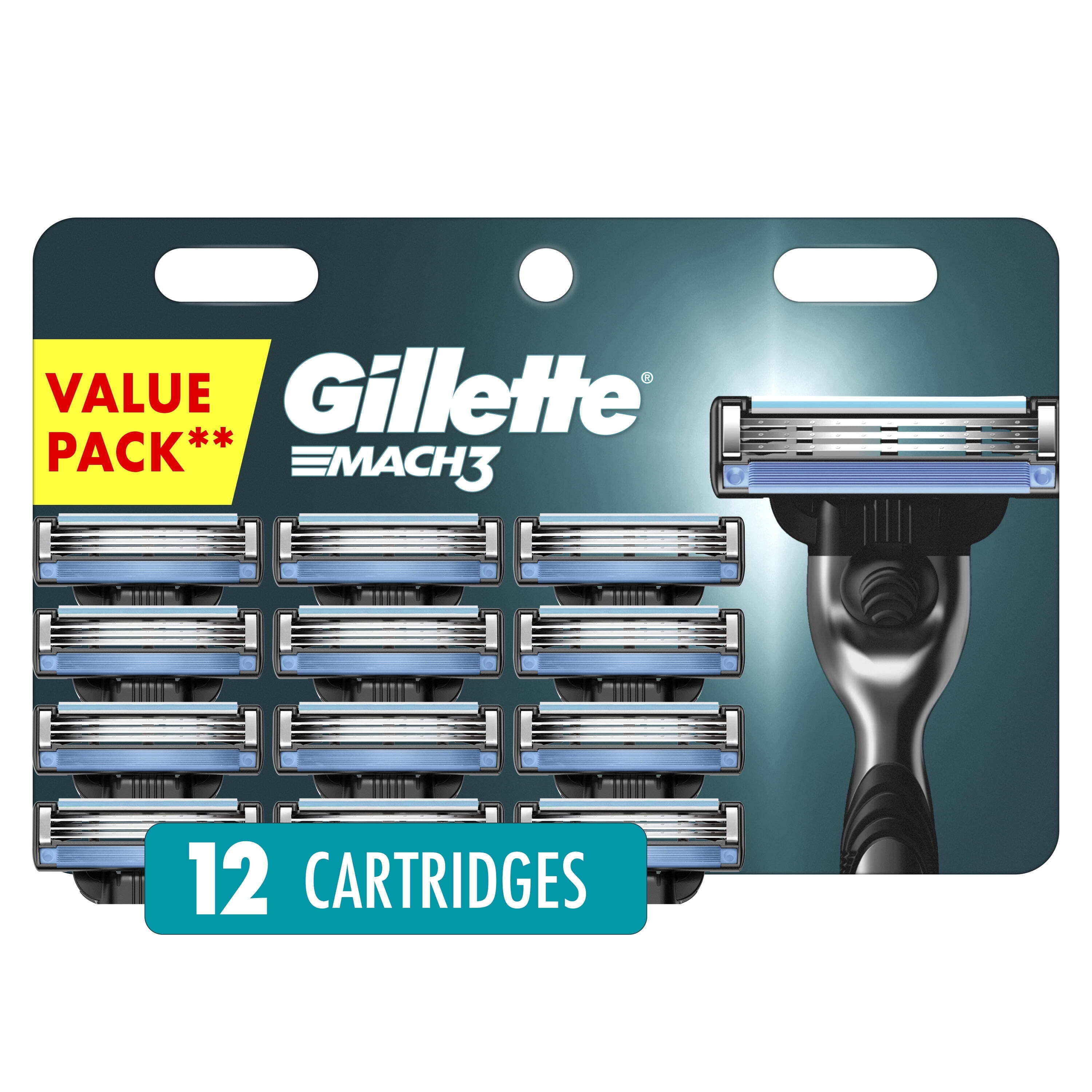 Brandclub - Gillette Mach3 Razor Blade Refill ,Manual Razor Men , 12 count
